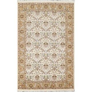 Wool/ Silk Vegetable Dye Floral Aubusson Oriental Area Rug Handmade - 4 ...