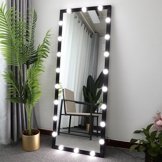 63x24" Full Length Mirror with Lights, Modes Lighted Standing Floor ...