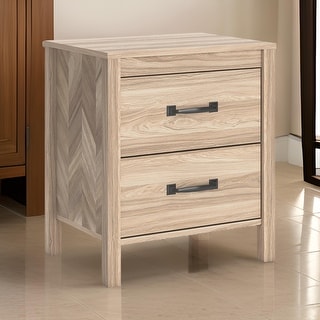 Bette Nightstand, 2 Drawers, Light Oak Brown Wood Finish, 24 Inch - Bed ...