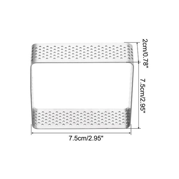 Stainless Steel Square Cake Rings, 2.95 inch Perforated Cake Mousse ...