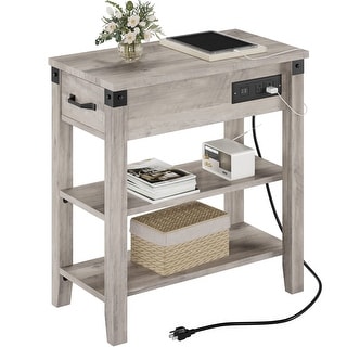 3-Tier Narrow Side Table with Drawer and Storage - Bed Bath & Beyond ...