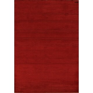 Gabbeh Modern Area Rug Handmade Oriental Red Wool Carpet - 5'6" x 7'10 ...