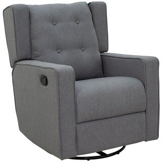 Grey Wingback Swivel Recliner, Tufted Glider Rocker - Bed Bath & Beyond ...