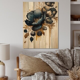 Designart 'Blue And Gold Crocus Bunch V' Floral Crocus Wood Wall Art ...