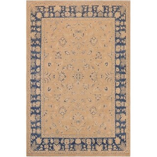 Bohemien Ziegler Johnie Taupe Blue Hand-Knotted Wool Rug - 9'0'' x 11'7 ...