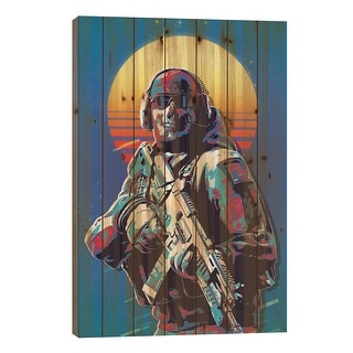 Cod Soldier Retro Print On Wood by Durro Art - Multi-Color - Bed Bath ...