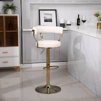 PU Upholstered Breakfast Stools Swivel Bar Stool Adjustable Airlift ...