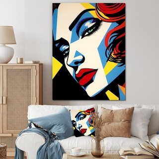 Designart "Retro Woman Portrait Pop art I" Woman Pop Art Wall Decor ...