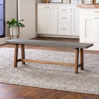 Walker Edison 60-inch Solid Wood Farmhouse Dining Bench - Bed Bath ...