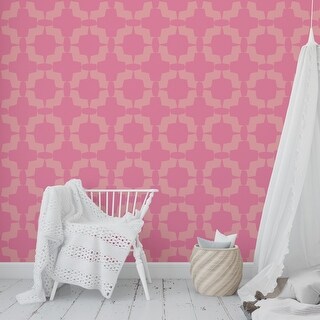 STEPHON PINK Peel and Stick Wallpaper By Kavka Designs - 2' x 16' - Bed ...