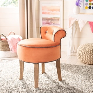 SAFAVIEH Georgia Orange Vanity Stool - 17.9" x 19" x 22.8" - Bed Bath ...