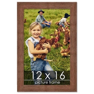 12x16 Frame Brown Barnwood Picture Frame with UV Acrylic Glass, Foam ...