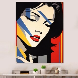 Designart "Retro Woman Portrait Pop art" Woman Pop Art Canvas Prints ...