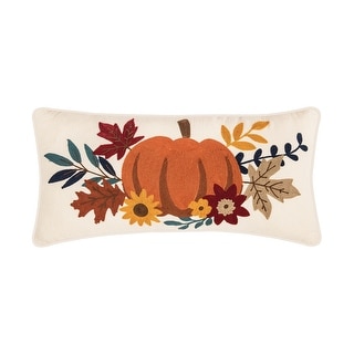 Autumn Pumpkin Chain Stitch Throw Pillow - Bed Bath & Beyond - 36022345
