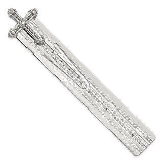 Curata Symbols of Faith Silver-Tone Ornate Clear Crystal Cross Bookmark ...