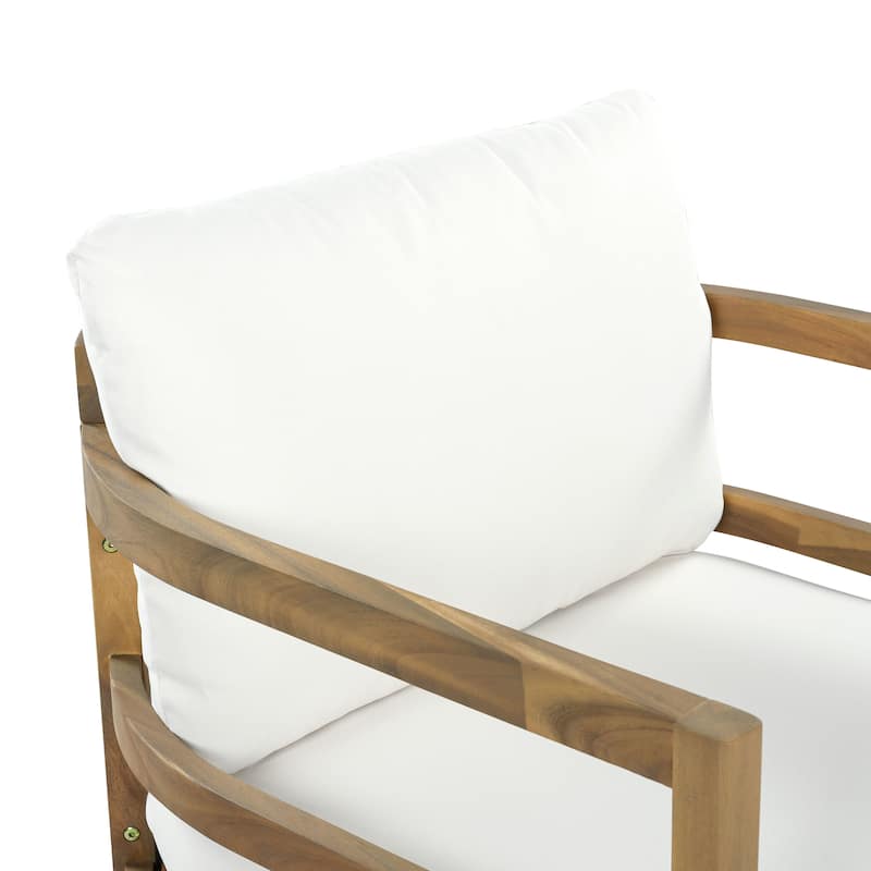 Christopher Knight Home - Modern Outdoor Lounge Chair, Acacia Wood with ...