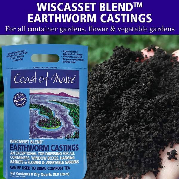 Coast of Maine OMRI Listed Wiscasset Blend Earthworm Potting Soil, 8 ...