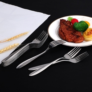 Dinner Forks Set of 12 Stainless Steel 8" Household Dessert Fork ...