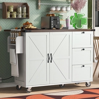 Wheels Kitchen Island With Drop Leaf - Bed Bath & Beyond - 43129789