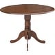 42" Round Dual Drop Leaf Dining Table, Solid Parawood, Easy Assembly ...