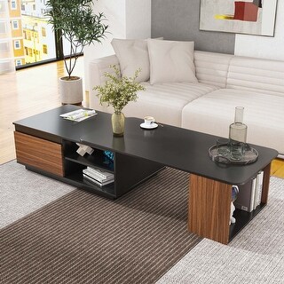 Versatile Wooden Coffee Table with Expandable Feature and Practical ...