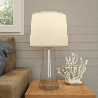 Clear Glass Table Lamp Open Base Led Bulb Light - 12.5" x 24" - Bed ...
