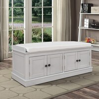 Classic Vintage Wooden Storage Bench with Two Cabinets - Bed Bath ...