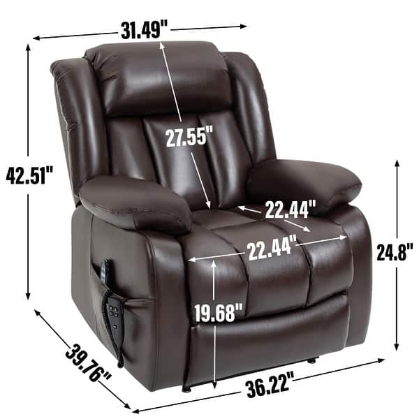 Dual Motor Infinite Position Up to 350 LBS Electric Power Lift Recliner ...