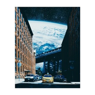 New York Intergalactic Taxi Collage Architecture Art Print/Poster - Bed ...
