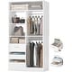 Qvella 36" Freestanding Closet System With 3 Drawers and 2 Hanging Rods ...
