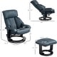 Blue Massage Recliner Chair with Ottoman, 360° Swivel, Vibration ...