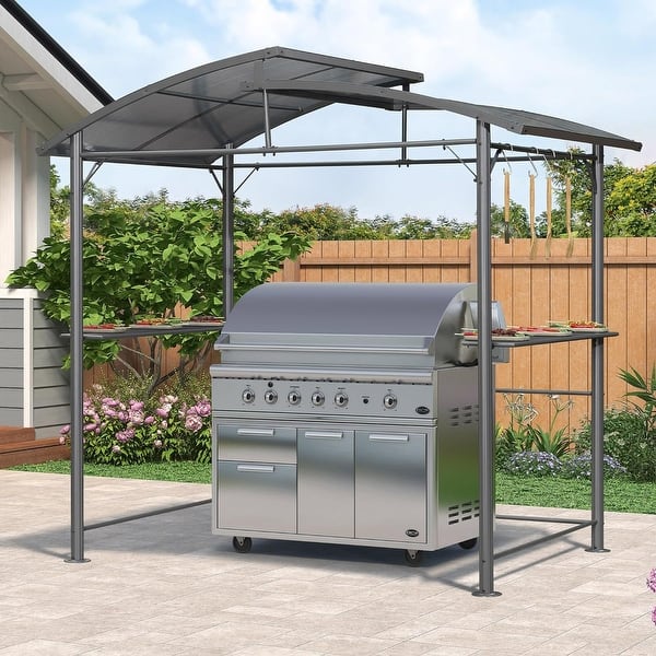 PURPLE LEAF Barbecue Grill Gazebo Aluminum Frame Grill Shelter with ...