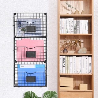 Detachable 3-Tier Hanging Wall Metal File Holder with Tag Slot - Bed ...