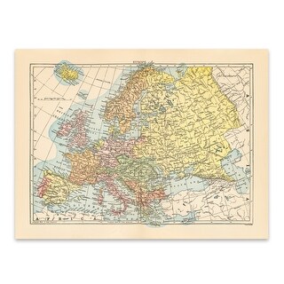 Maps Retro Vintage Map Of Europe Metal Wall Art Print - Bed Bath ...
