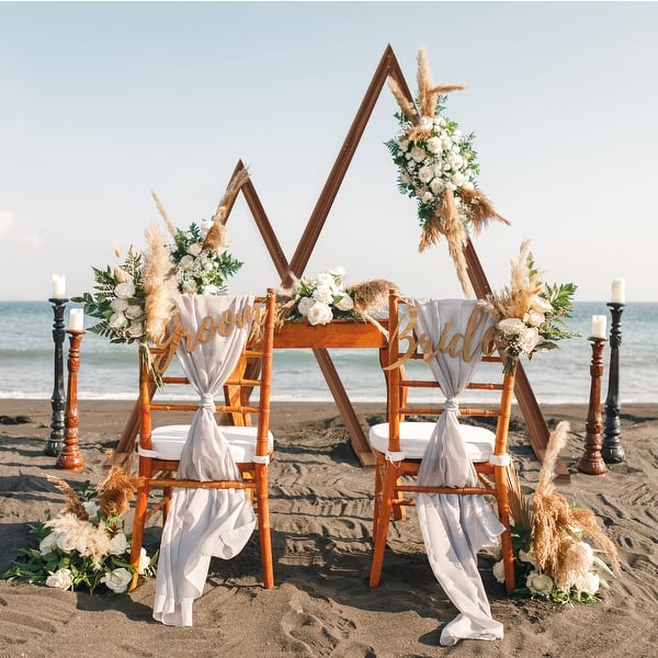 Wooden Double Wedding Triangle Rustic Backdrop Stand Arbor Frame - On ...