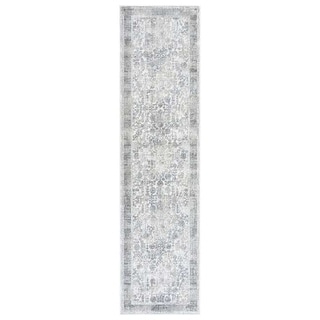 Harper Grey And Cream Faded Motif Runner Rug - Bed Bath & Beyond - 40313079