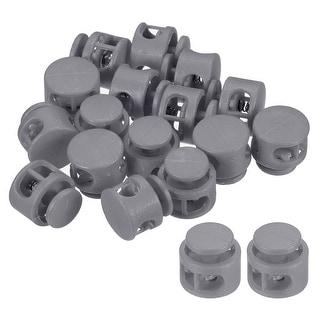 60Pcs 0.6" Dia Cord Locks Double Hole Cord Fastener Grey - Bed Bath ...