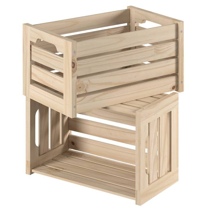 Slatted Crate (Set of 2) | Furniture Dash - Overstock - 40494600
