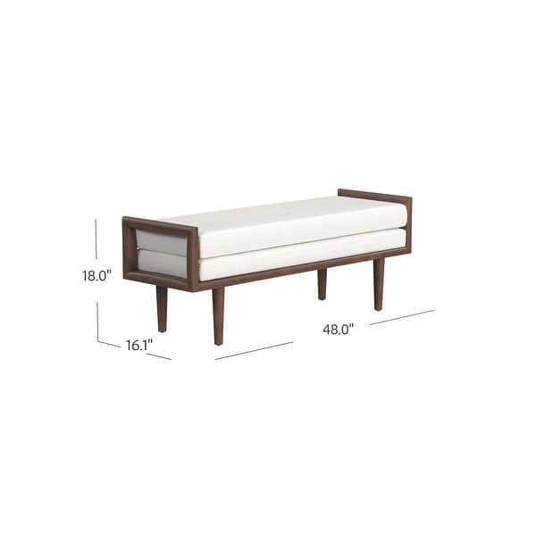 HomePop upholstered Bench with Wood Base - Cream Boucle - Bed Bath ...