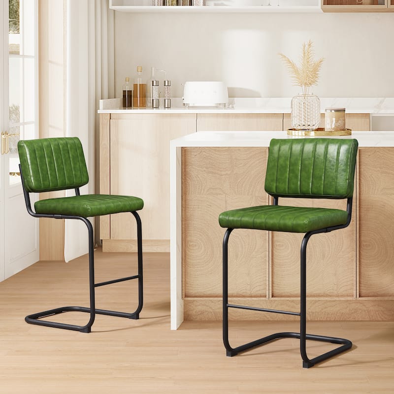 Art Leon Rustic Upholstered Counter Height Bar Stools (Set of 2 ...