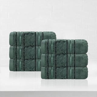 Superior Sadie Zero Twist Cotton Jacquard Hand Towel, Set of 6 - Bed ...
