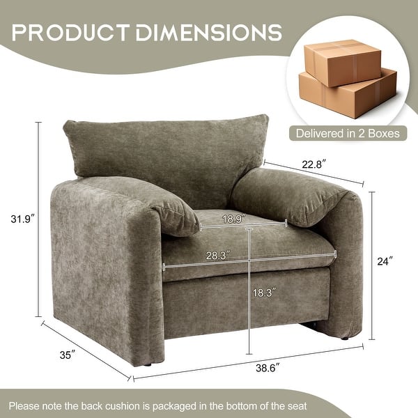 Modern Style Oversized Accent Chair for Living Room,Bedroom - Bed Bath ...