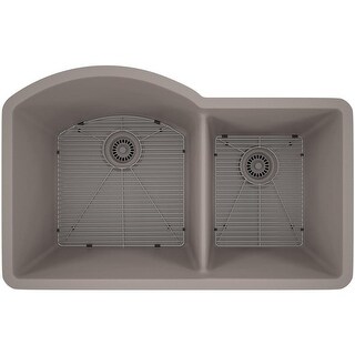 Lexicon Platinum Quartz 50/50 Double Equal Bowl Kitchen Sink - Bed Bath ...