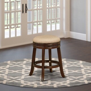 East West Furniture Counter Stool Bar Chair - Round Shape Brown Roast ...