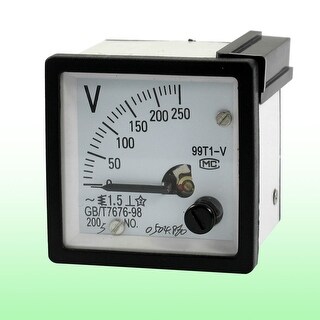 AC 0-250V Fine Tuning Dial Panel Analog Voltage Meter Voltmeter White ...