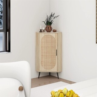 Freestanding corner locker, multi-purpose 3 level corner shelf, rattan ...