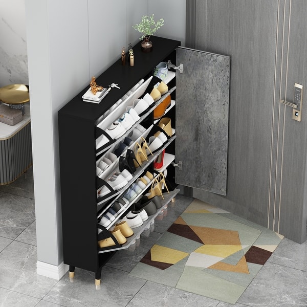 47.2" Premium 3 Drawes Shoe Cabinet Entryway Table Drawer Organizer ...