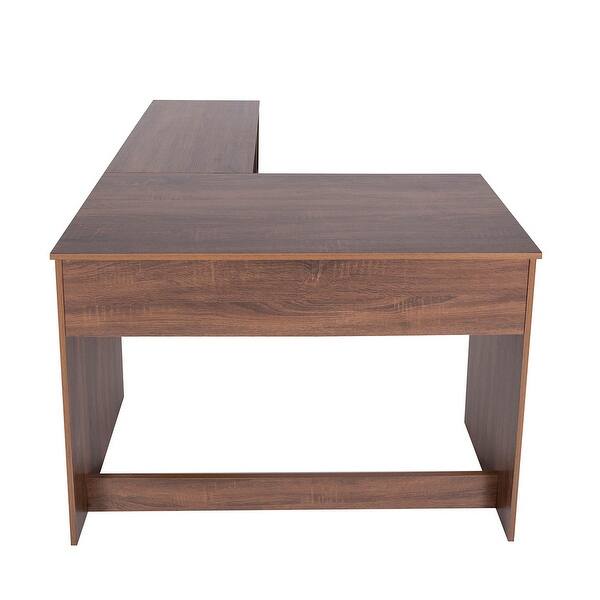 Pome Corner Computer Desk L-Shaped with 2 Storage Shelves and Hutches ...