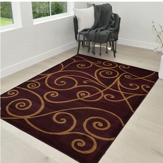 HR Burgundy, Mocha, and Multi Modern Contemporary Area Rugs-Abstract ...