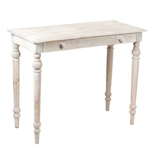 38 in x 18 in x 30 in Mango Wood Portable Writing Desk, White Finish ...